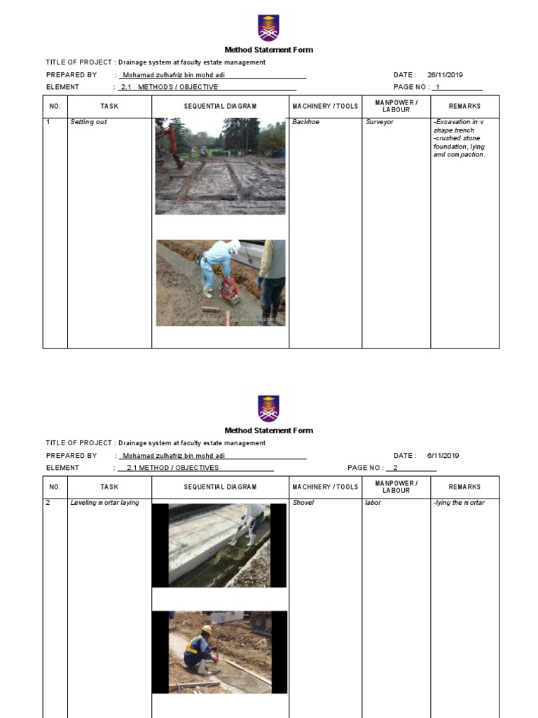 Method Statement Form | PDF | Economic Sectors | Nature