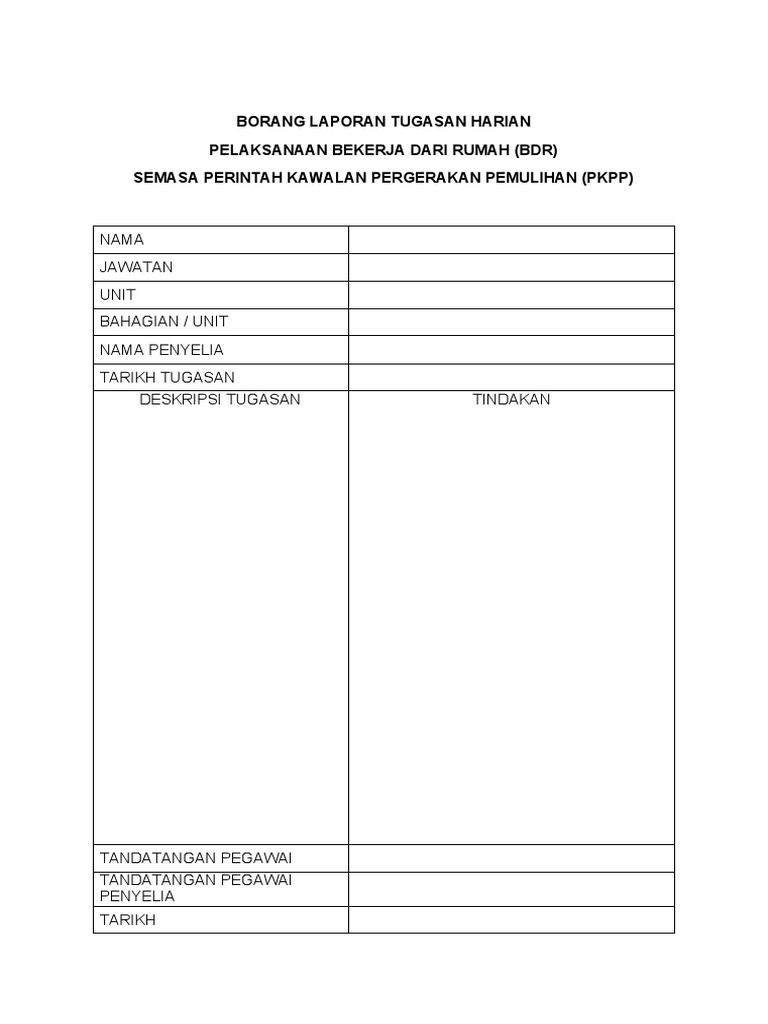 Borang Tugasan BDR | PDF