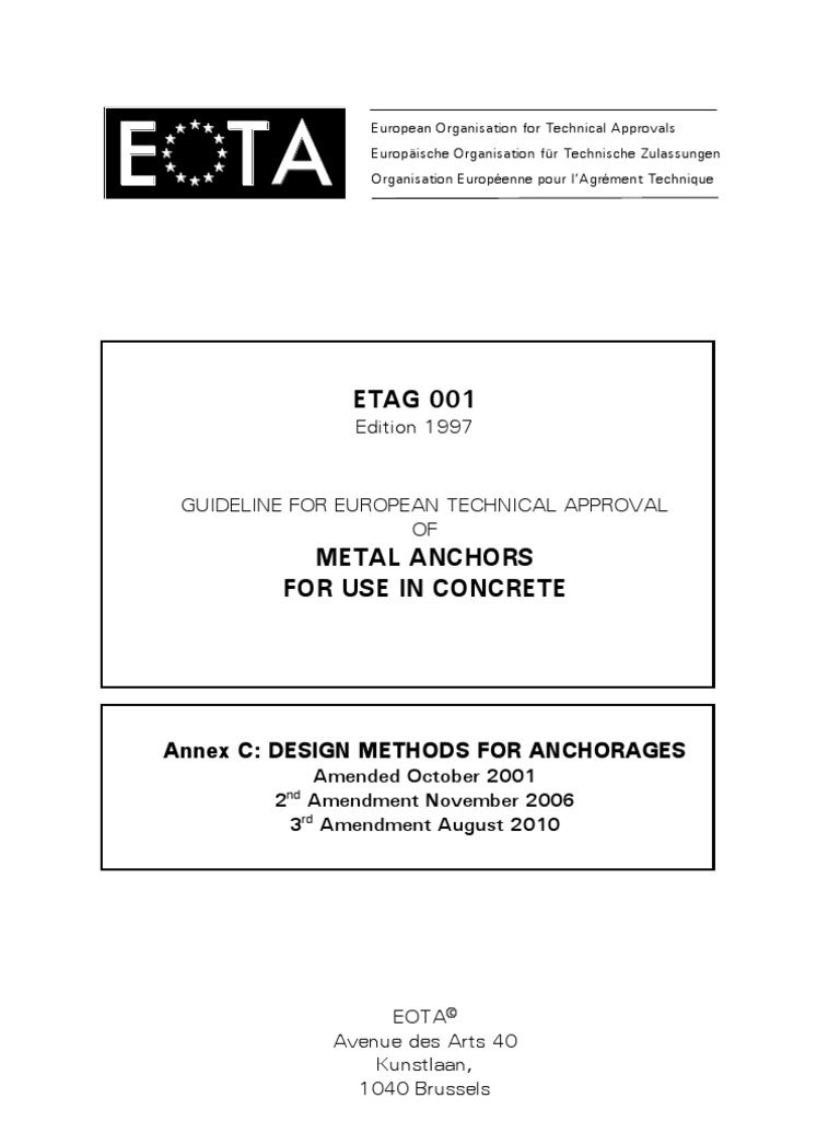 ETAG 001-Annex C 10-08-01 | PDF | Bending | Stress (Mechanics)