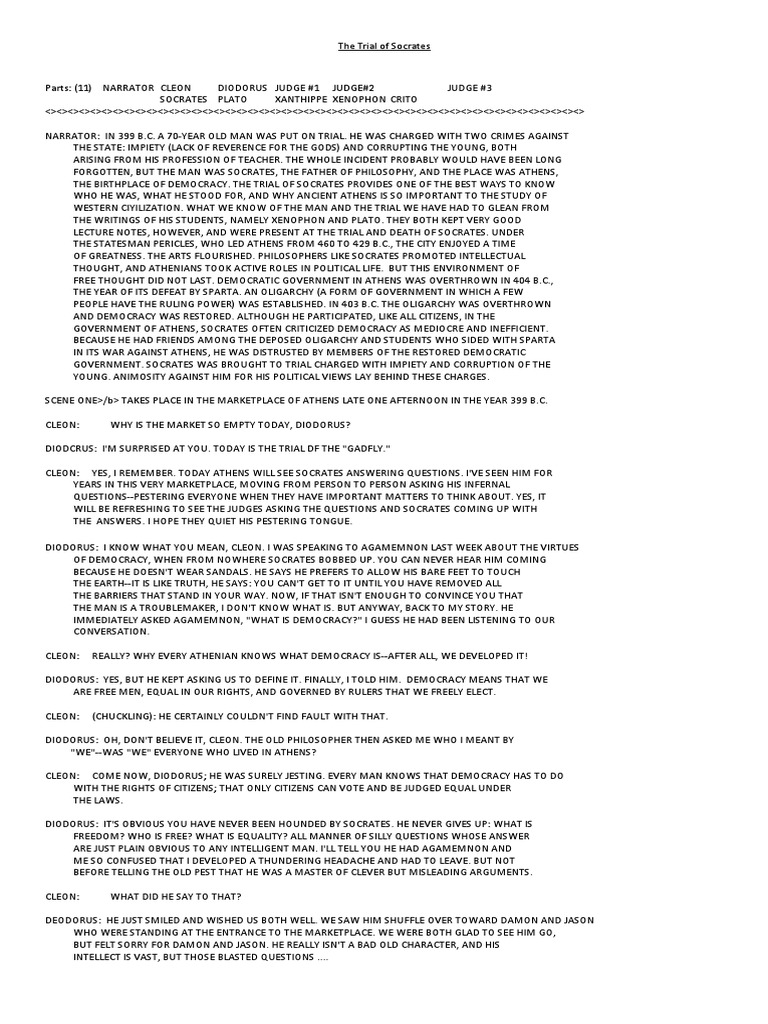 The Trial of Socrates | PDF | Apology (Plato) | Socrates