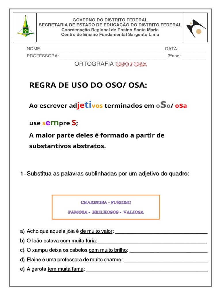 Ortografia Oso - Osa | PDF