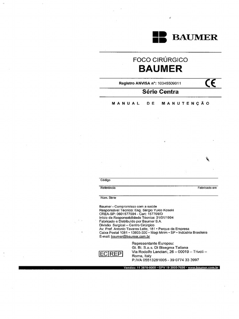 Manual - Foco Cirurgico Baumer | PDF Manual - Foco Cirurgico Baumer | PDF