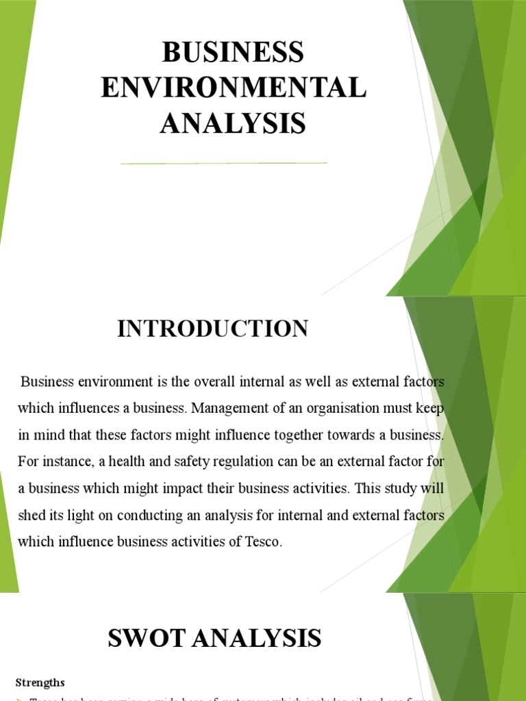 Business Environmental Analysis | PDF | Tesco | Swot Analysis