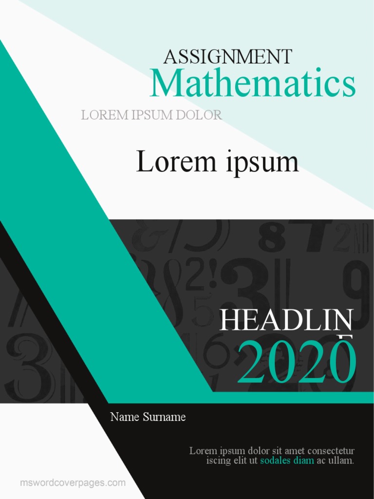 Mathematics Assignment Cover Page 3 | PDF
