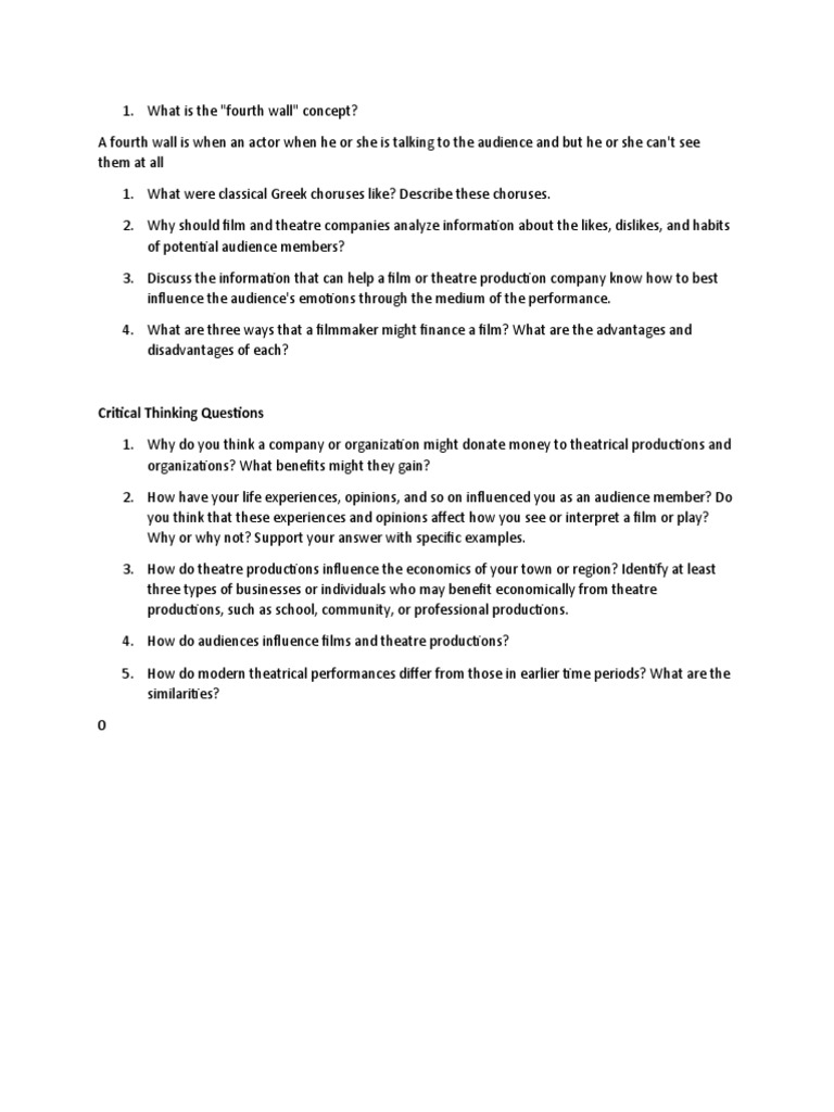 Critical Thinking Questions | PDF