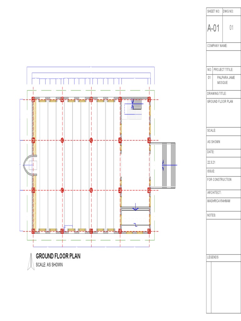Ground Floor Plan: Scale: As Shown | PDF | Technical Drawing | Drawing