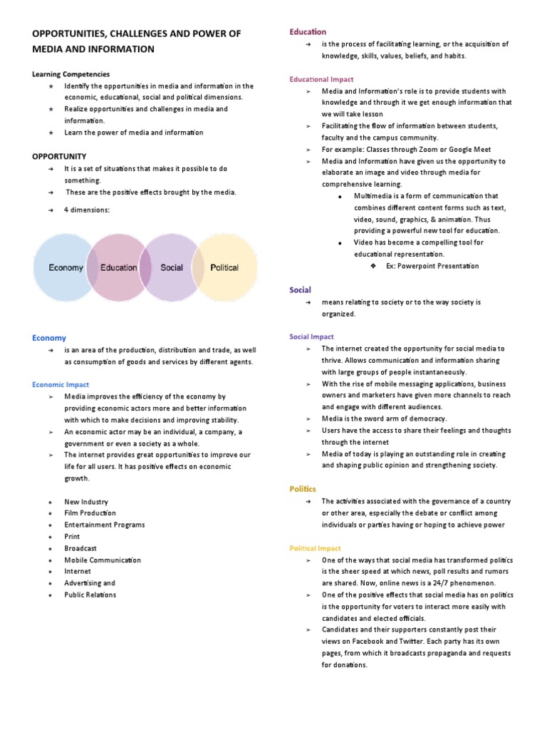 Opportunities, Challenges and Power of Media and Information | PDF ...