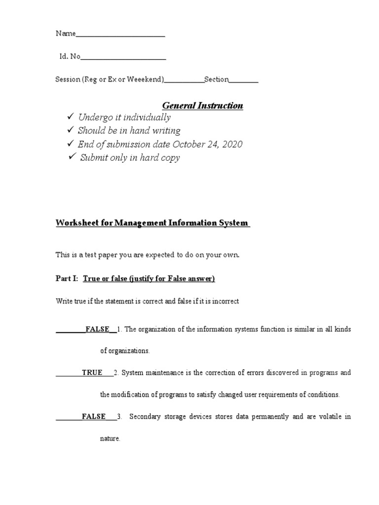 Management Information System Exam | PDF | Data Transmission ...