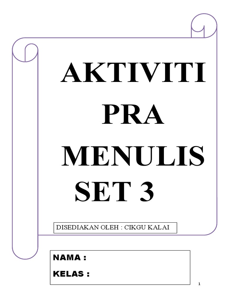 Aktiviti Pra Menulis Anak TK | PDF