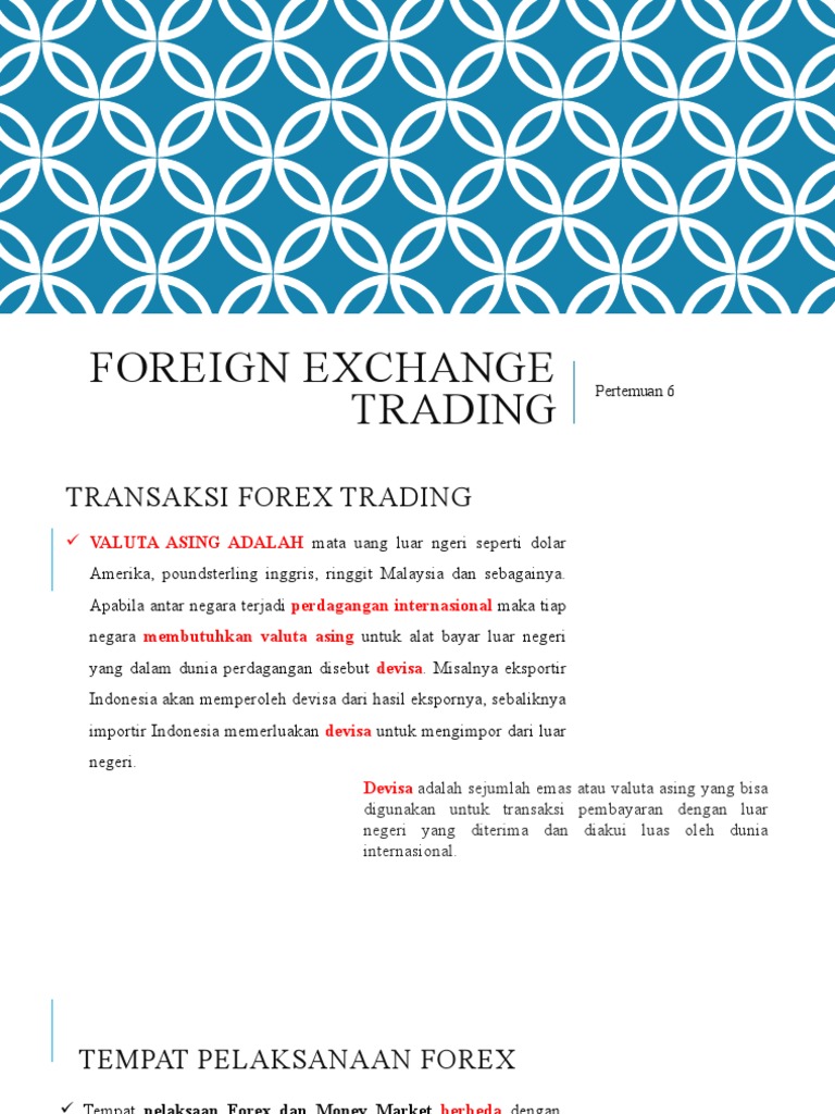 Transaksi dan Karakteristik Forex | PDF