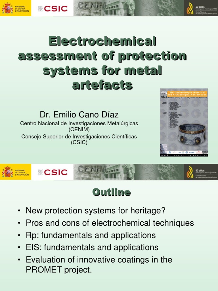 Cano, E. Electrochemical Protection System Mtal Artefacts. 2010 | PDF ...