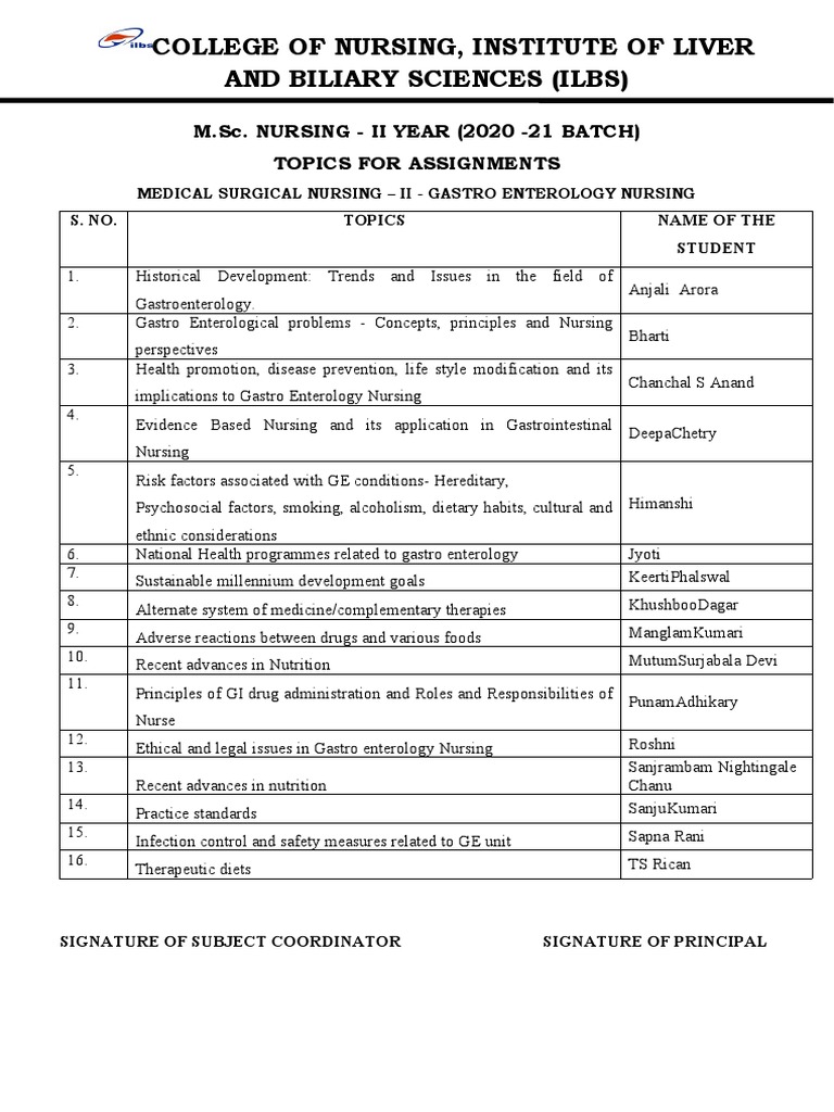 College of Nursing, Institute of Liver and Biliary Sciences (Ilbs ...