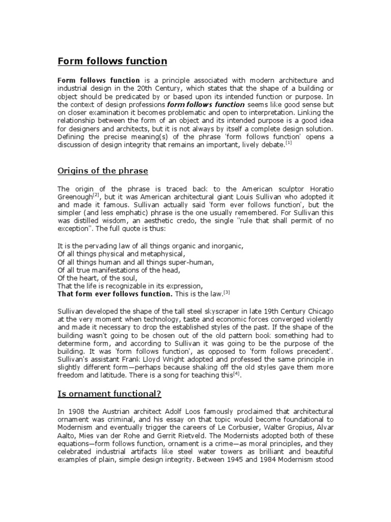 Form Follows Function | PDF | Aesthetics | Design