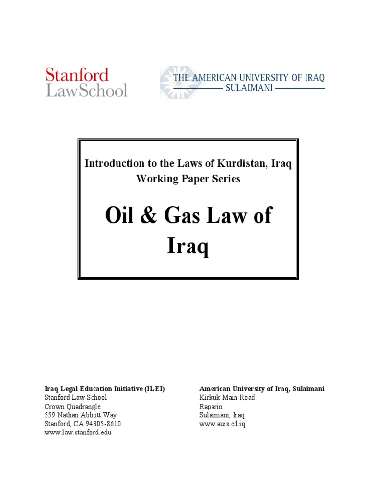 Oil & Gas Law of Iraq: Introduction To The Laws of Kurdistan, Iraq ...