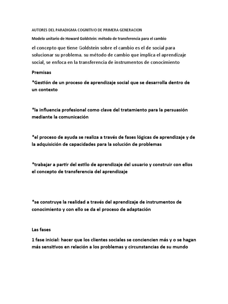 Autores del Paradigma Cognitivo | PDF | Comportamiento | Paradigma