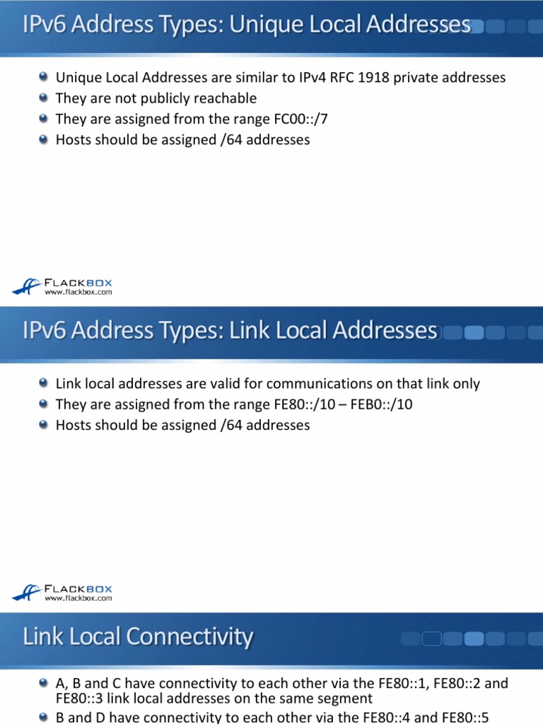 IPv6 Address Types: Local vs Unique | PDF | I Pv6 | Data Transmission