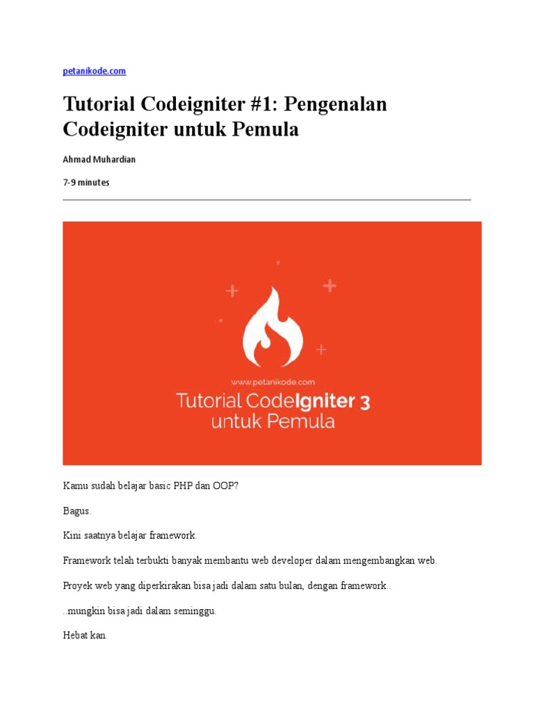 Tutorial Codeigniter 4 | PDF