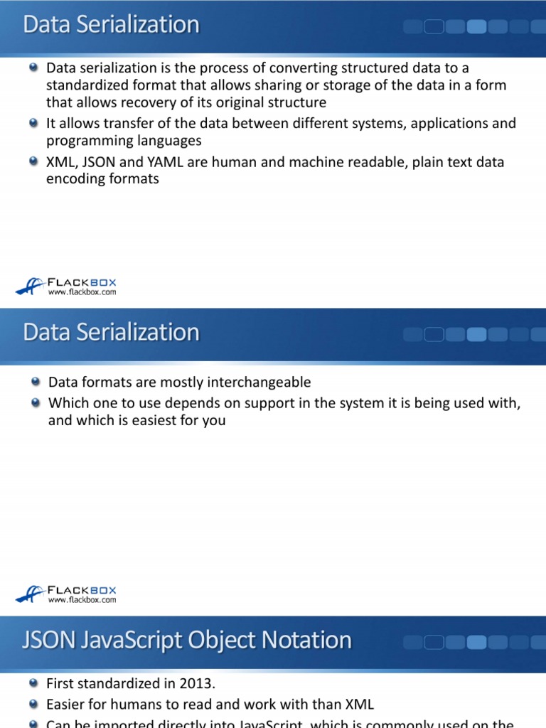 4.1 38-04 Data Serialization Formats - XML, JSON and YAML | PDF | Json | Xml