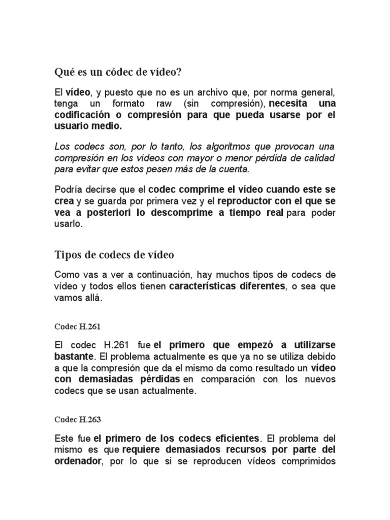 Qué Es Un Códec de Vídeo | PDF | Códec | Compresión de datos