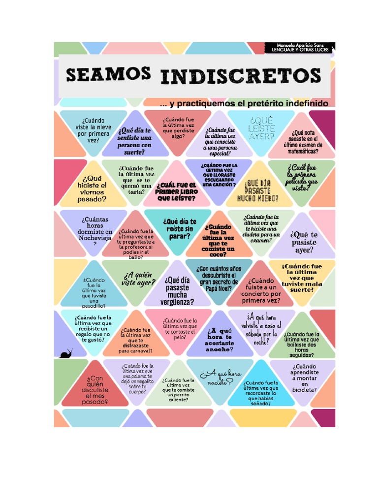 Actividad Pretérito Indefinido | PDF