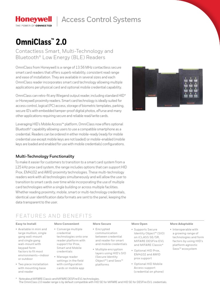 OmniClass Readers Data Sheet | PDF | Smart Card | Computer Science
