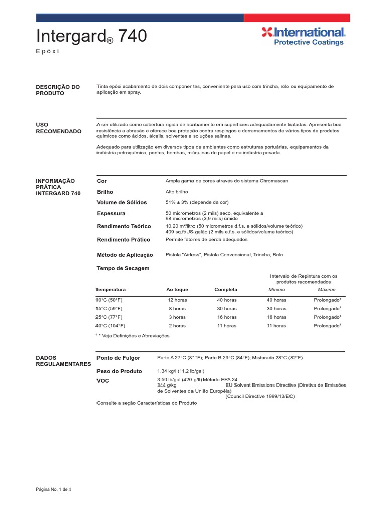 Intergard 740 BR | PDF | Tinta | Embalagem e rotulagem