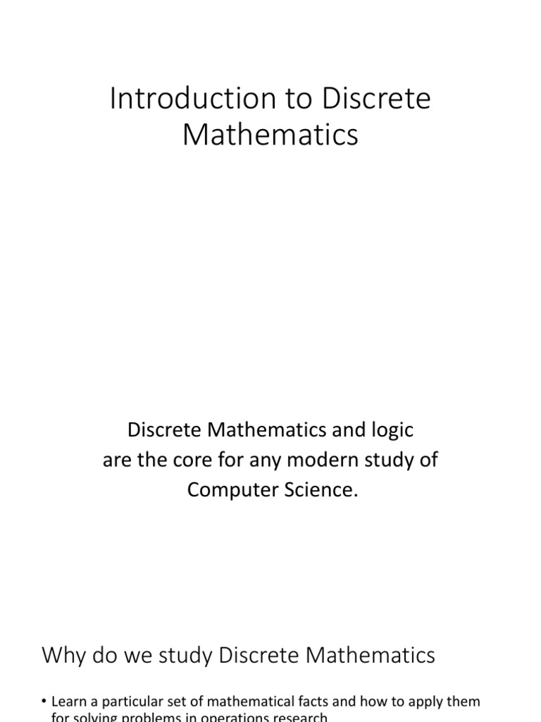 Introduction To Discrete Mathematics | PDF | Discrete Mathematics | Numbers
