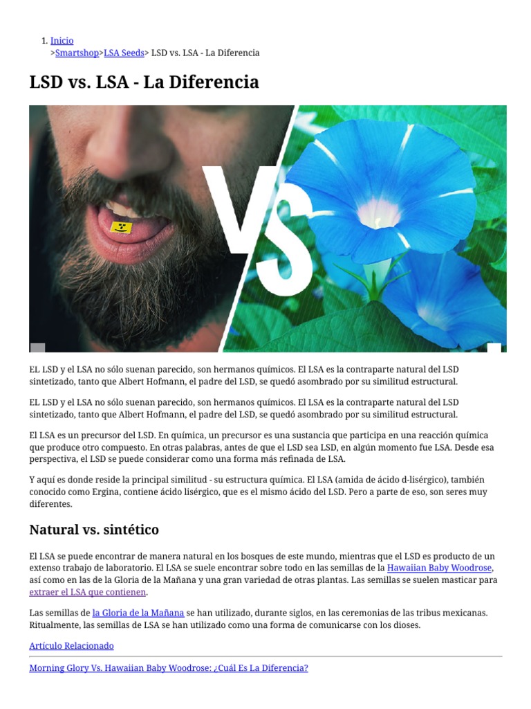 LSD Vs LSA La Diferencia | PDF | Dietilamida del ácido lisérgico ...