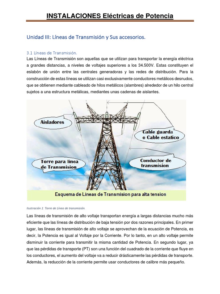 UNIDAD III - Líneas de Transmisión y Sus Accesorios | PDF | Transmisión ...