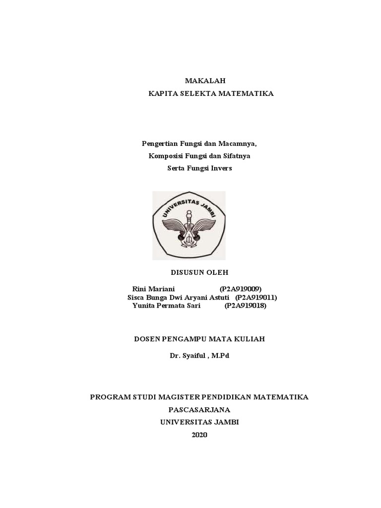 Kel. 6 - Kapita Selekta MTK - Fungsi | PDF