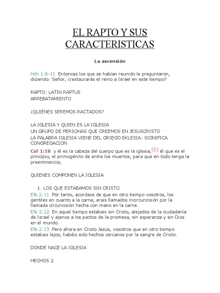 El Rapto y Sus Caracteristicas | PDF | Enoc (Ancestro de Noé) | Elijah