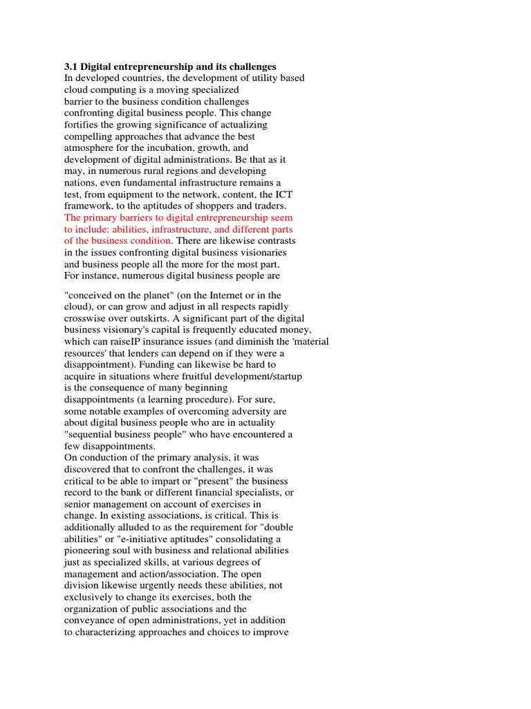 Challenges in Digital Entrepreneurship | PDF | Entrepreneurship | Cloud ...