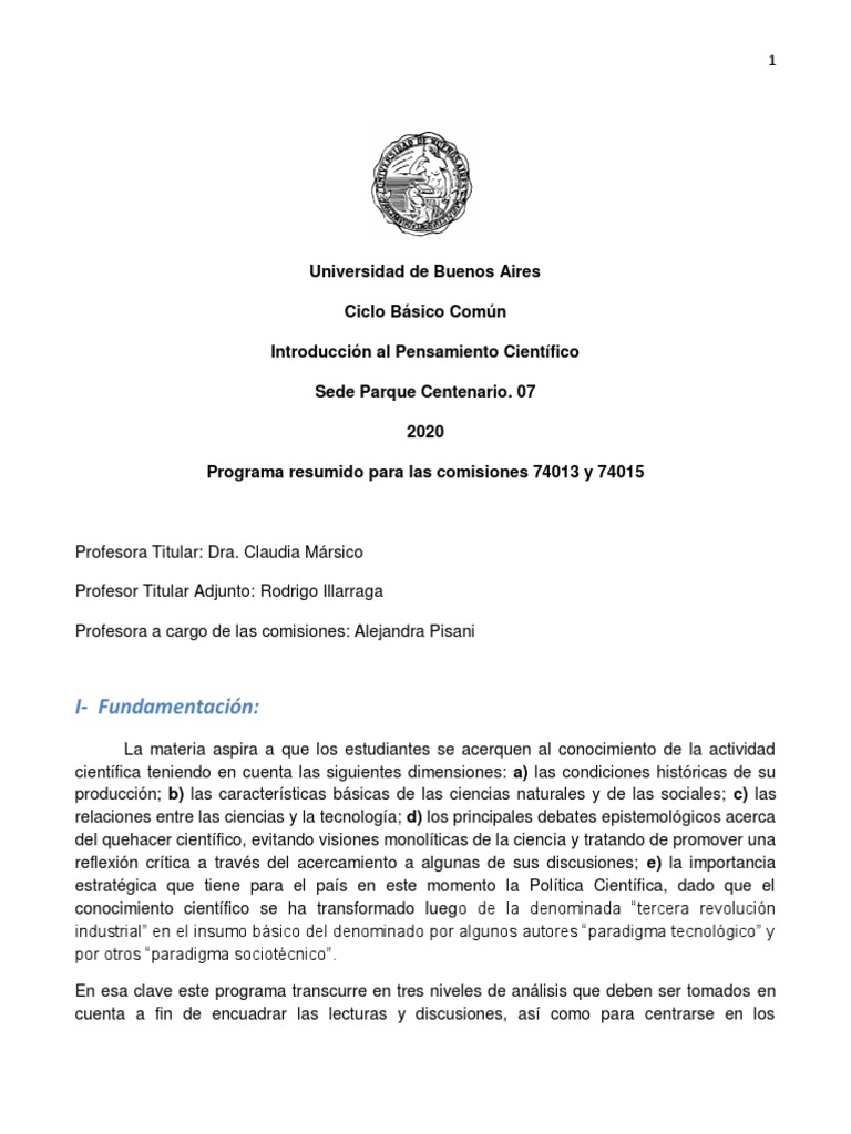 Programa Ipc 2021 UBA | PDF | Ciencias sociales | Conocimiento