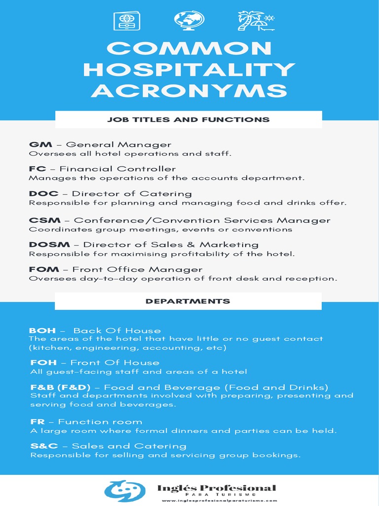 Hospitality Acronyms and Abbreviations | PDF | Customer Relationship ...