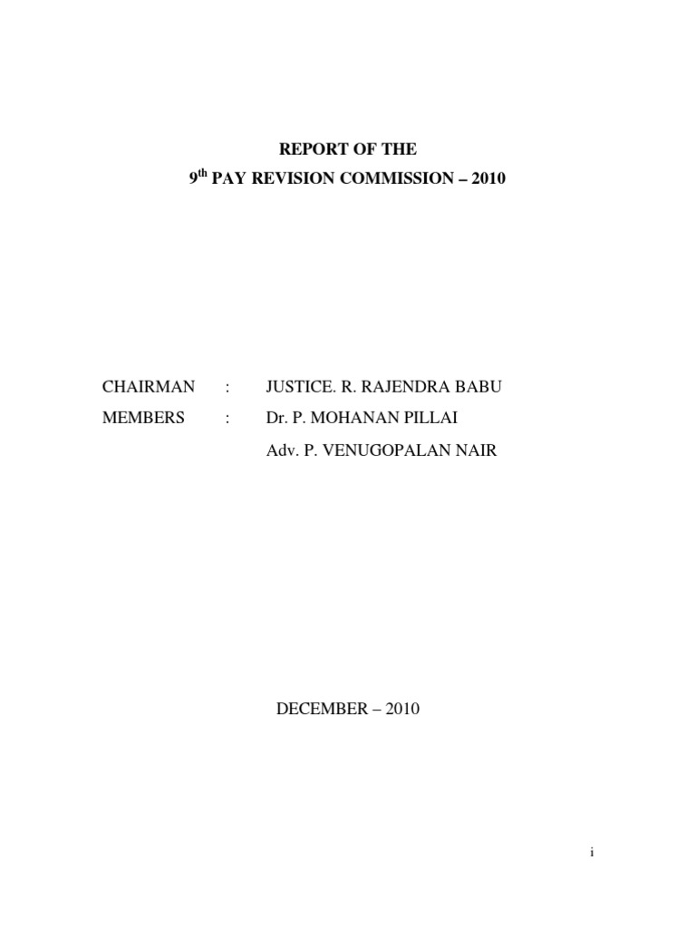 9th Pay Revision Commission Report 2010 | PDF | Government Of India ...