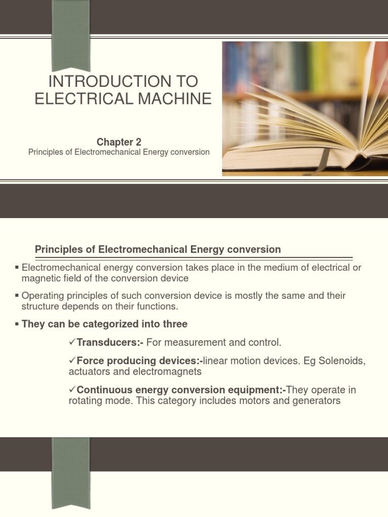 Chapter 2 - Principles of Electromechanical Energy Conversion | PDF | Magnetic Field | Electric ...