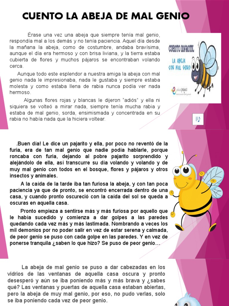 Cuento La Abeja de Mal Genio | PDF