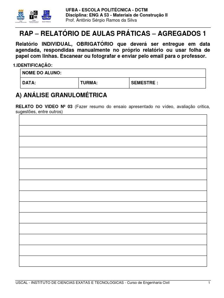 13 Relatorio Aula Pratica 1 Agregaddos Novo | PDF | Umidade | Massa
