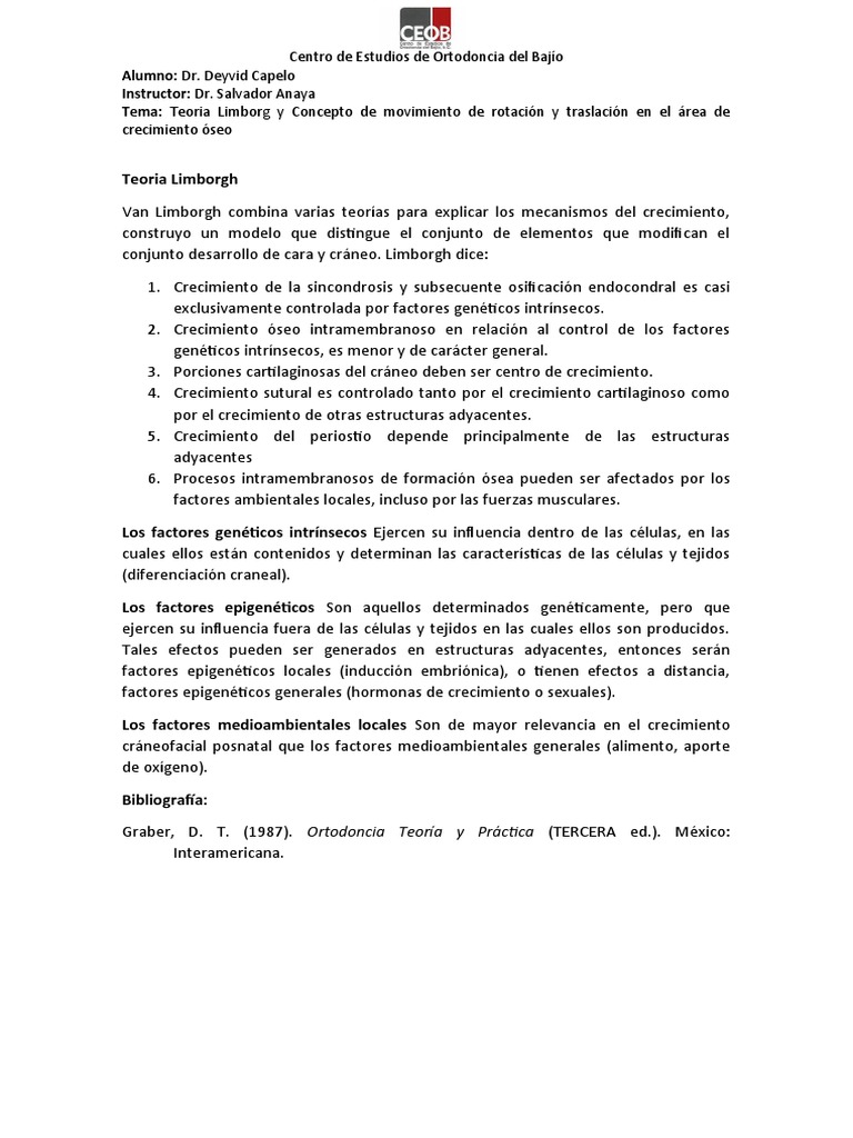 Teoría de Van Limborgh en Crecimiento Óseo | PDF