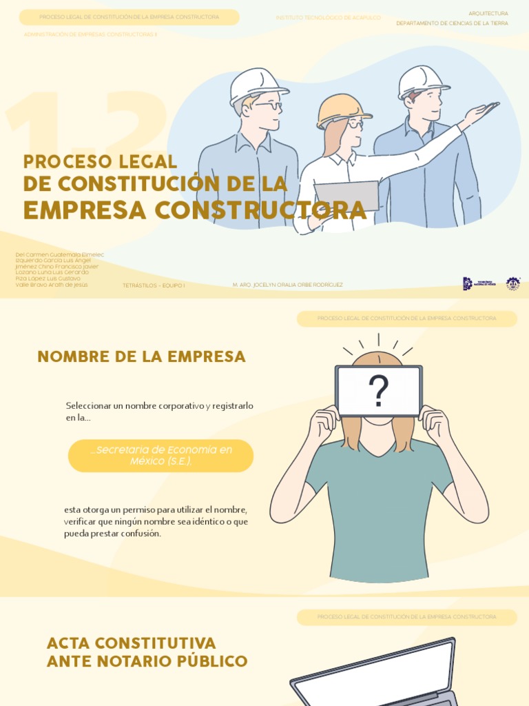 1.2 Proceso Legal de Constitución de La Empresa Constructora | PDF | Empresas | Contador