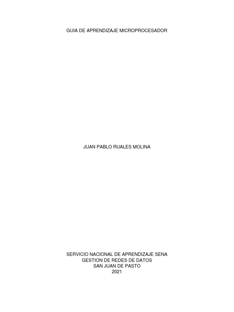 Guia de Aprendizaje Microprocesador | PDF | Microprocesador | Circuito integrado
