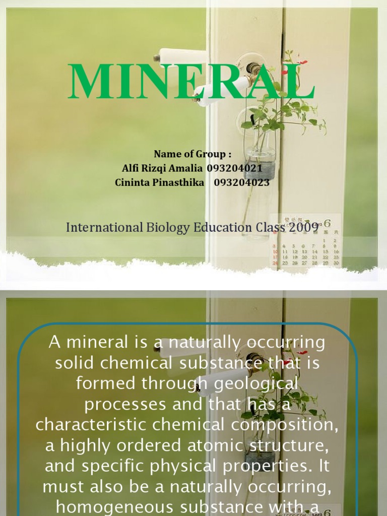 Mineral: International Biology Education Class 2009 | PDF | Magnesium ...