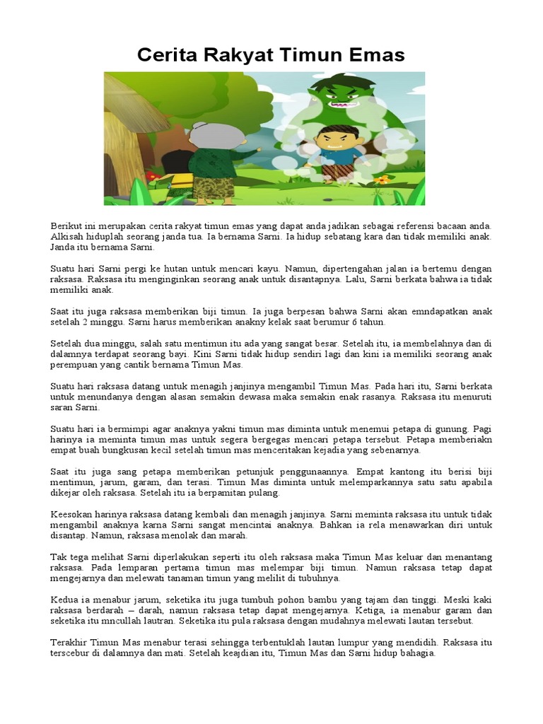 Cerita Rakyat Timun Emas | PDF | Agama & Spiritualitas