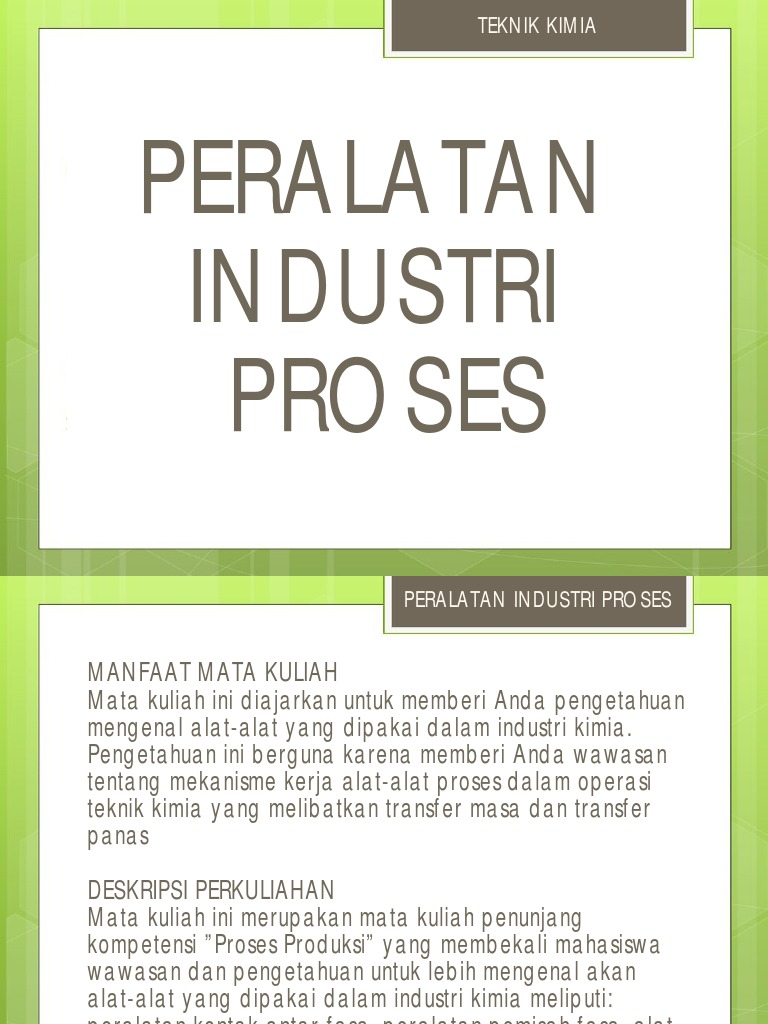 Peralatan Industri Kimia | PDF | Teknologi & Rekayasa