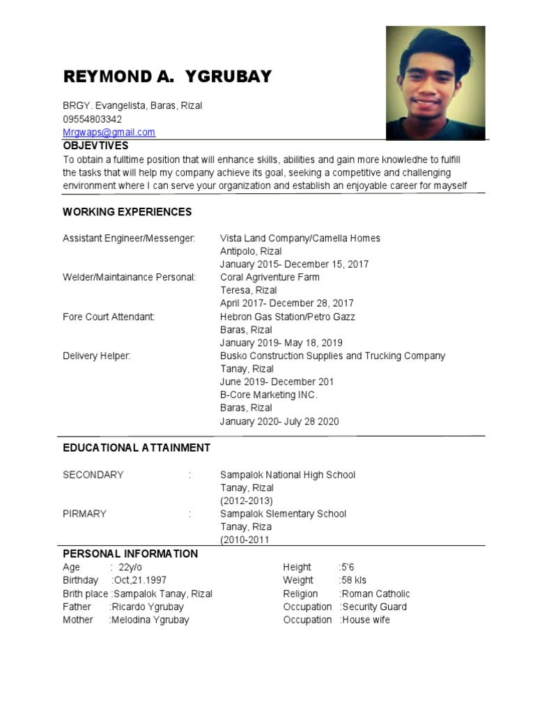 Reymond A. Ygrubay: Objevtives | PDF