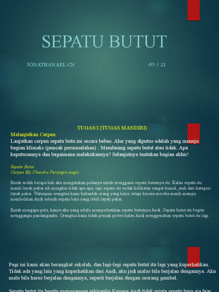 Tugas Cerpen: Sepatu Butut | PDF