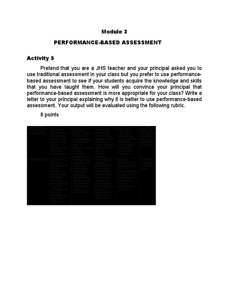 Portfolio Task 11 and 12 ED6 | PDF | Rubric (Academic) | Educational ...