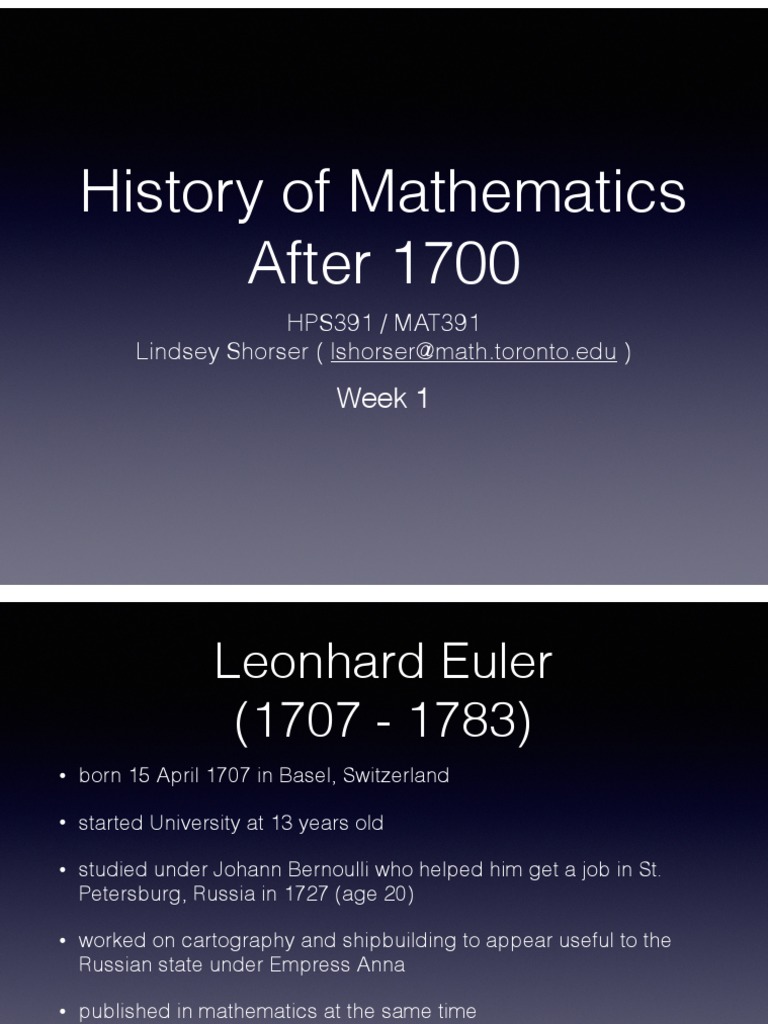 A Historical Exploration of the Mathematical Contributions and ...