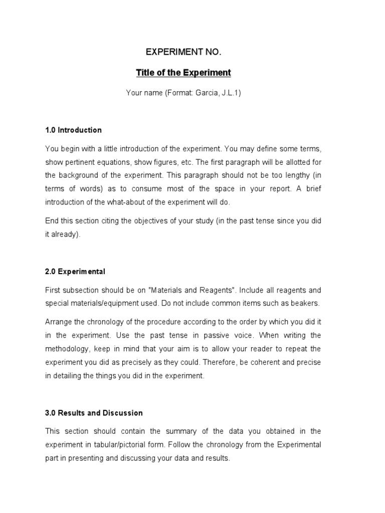 Formal Report Format | PDF | Experiment