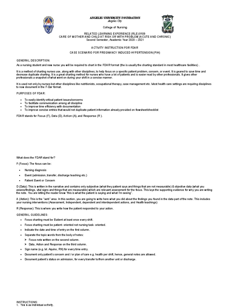 FDAR Charting for Nursing Students | PDF | Nursing | Patient